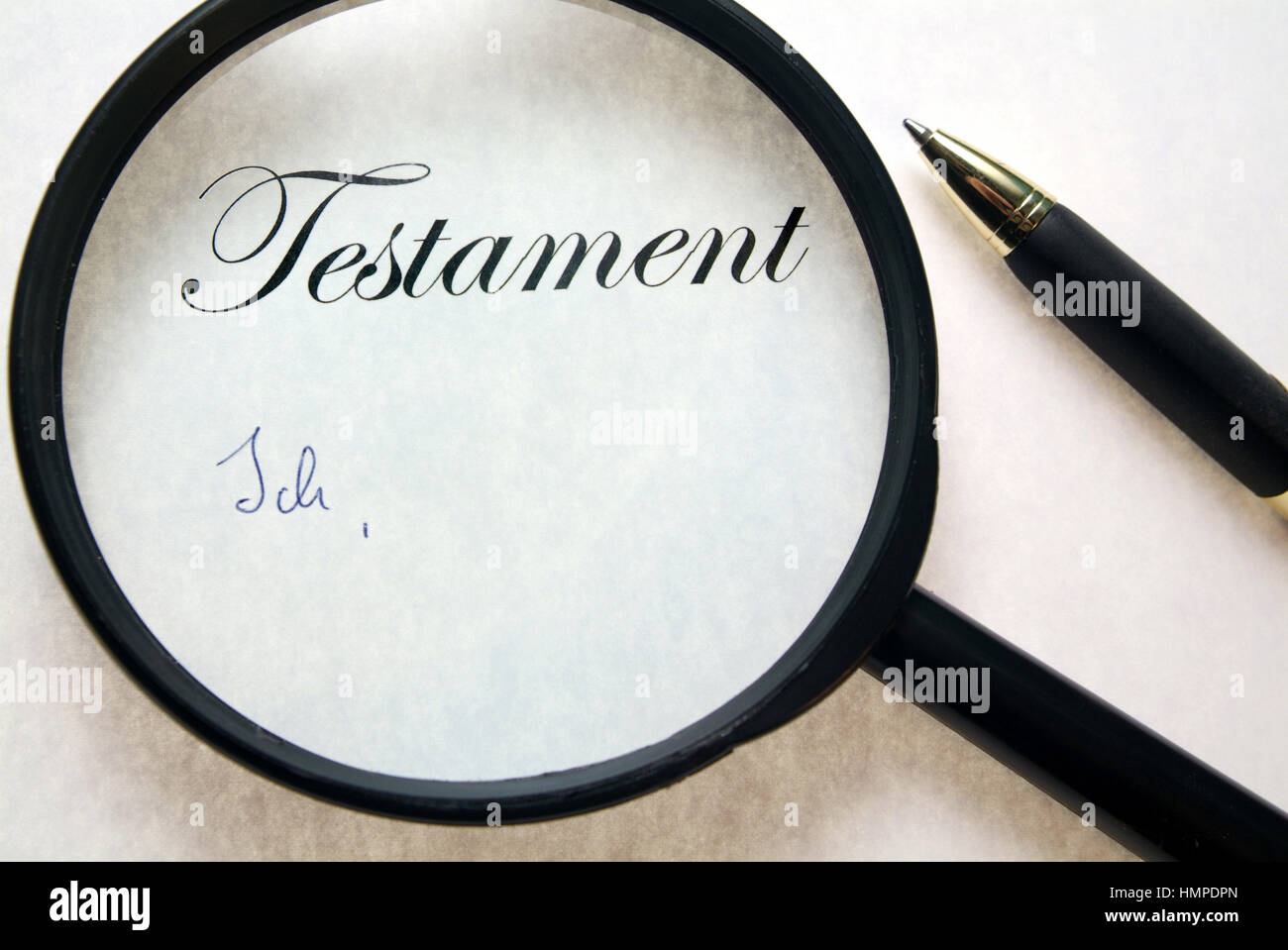 Symbolic for testament Stock Photo - Alamy