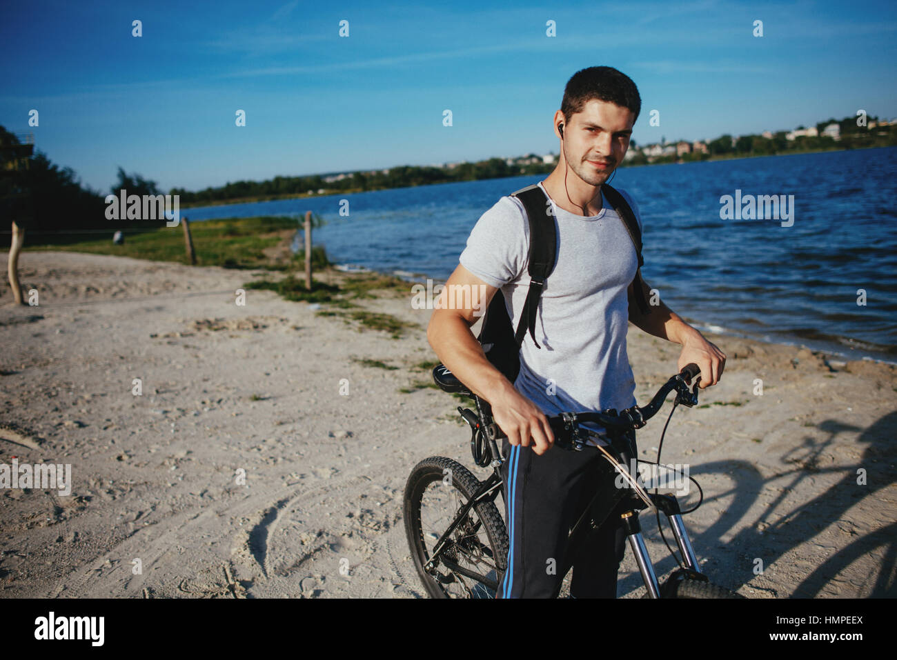 man on a bicycle Stock Photo - Alamy