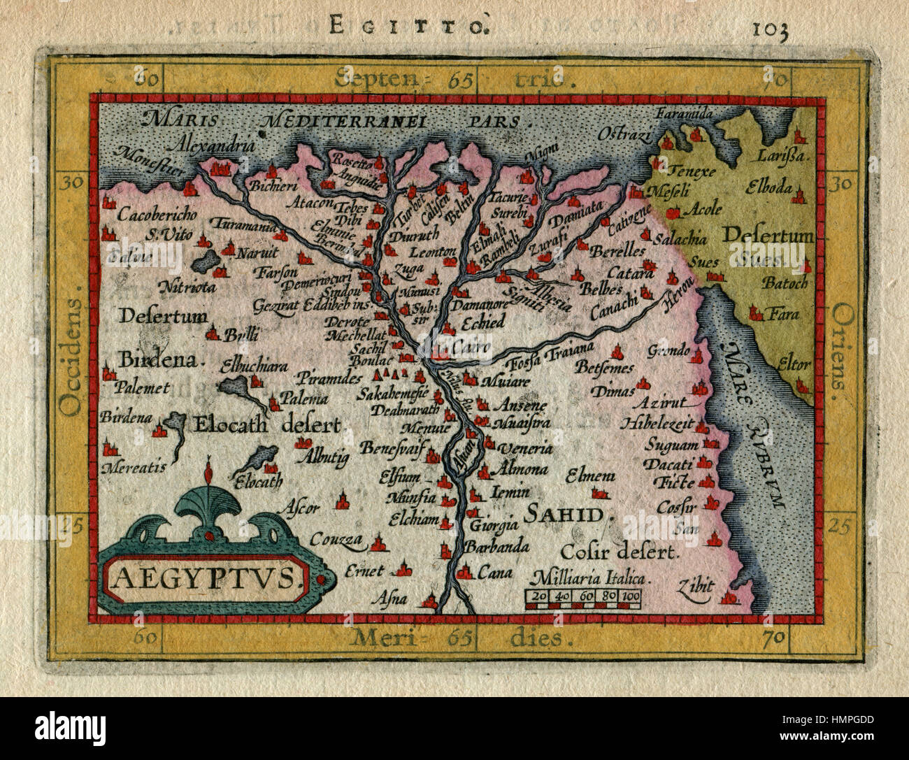 Old Map of Egypt in 1600 Stock Photo - Alamy