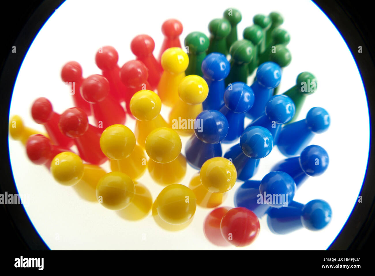 Coloured Pawns of game Stock Photo - Alamy