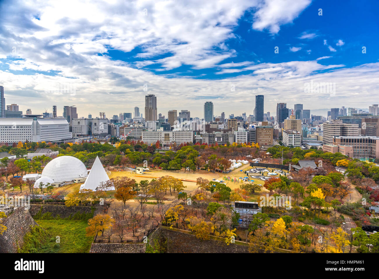 Aerial view of Osaka from Osaka Castle, Japan Stock Photo - Alamy