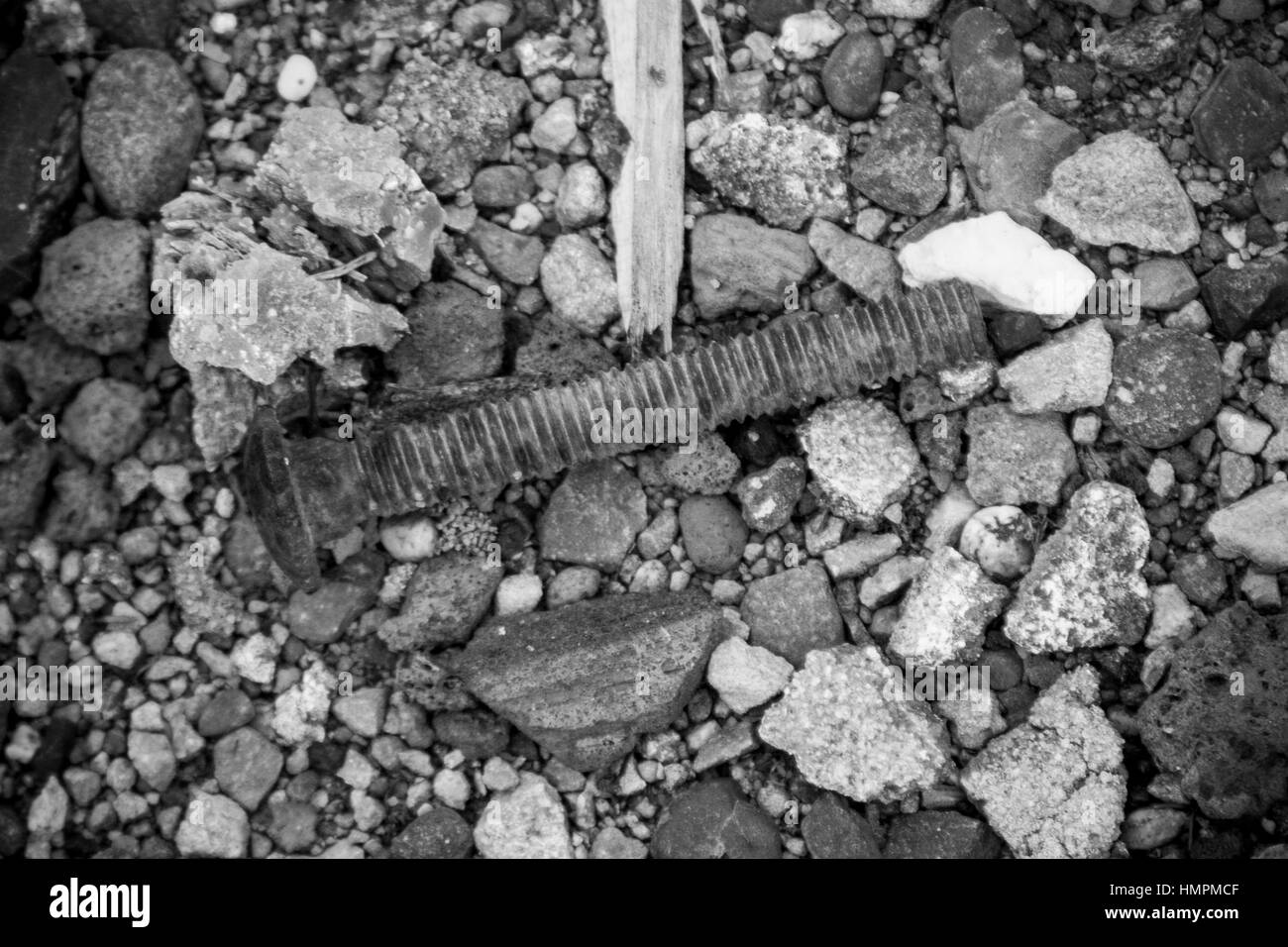 Bolt in Gravel Stock Photo - Alamy
