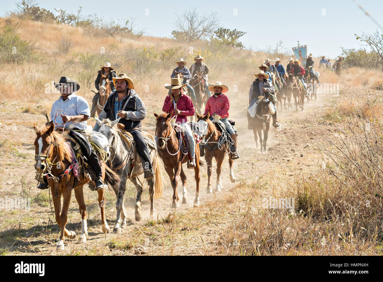 Hundreds of Mexican cowboys ride through the high desert during the ...