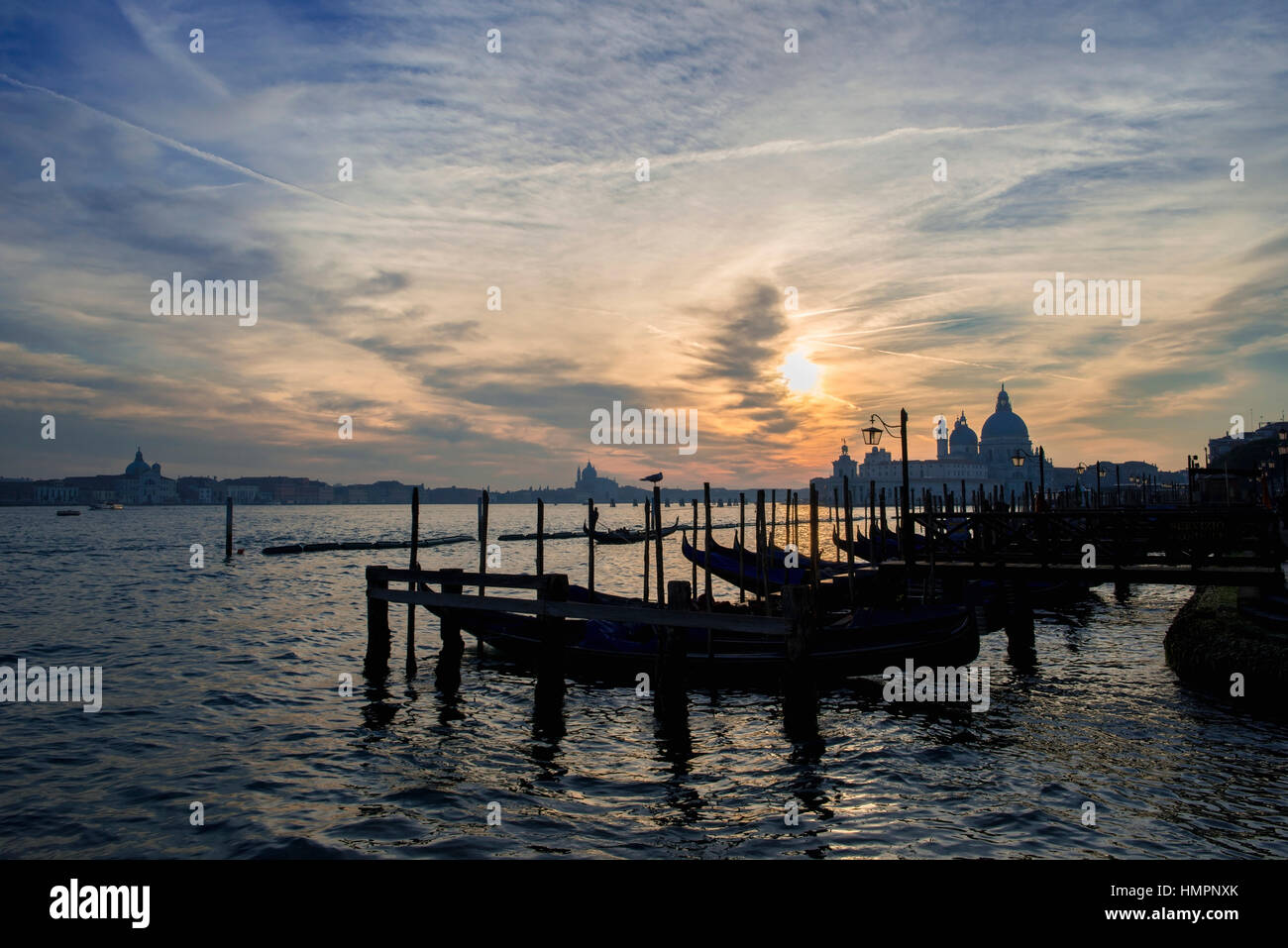 Sunset over Venice Lagoon Stock Photo - Alamy