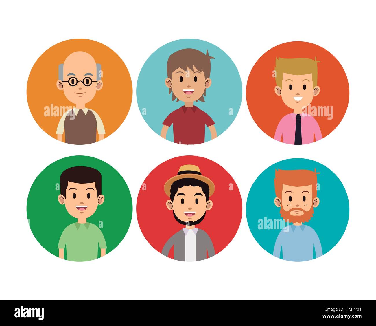 man faces different circle icons Stock Vector Image & Art - Alamy