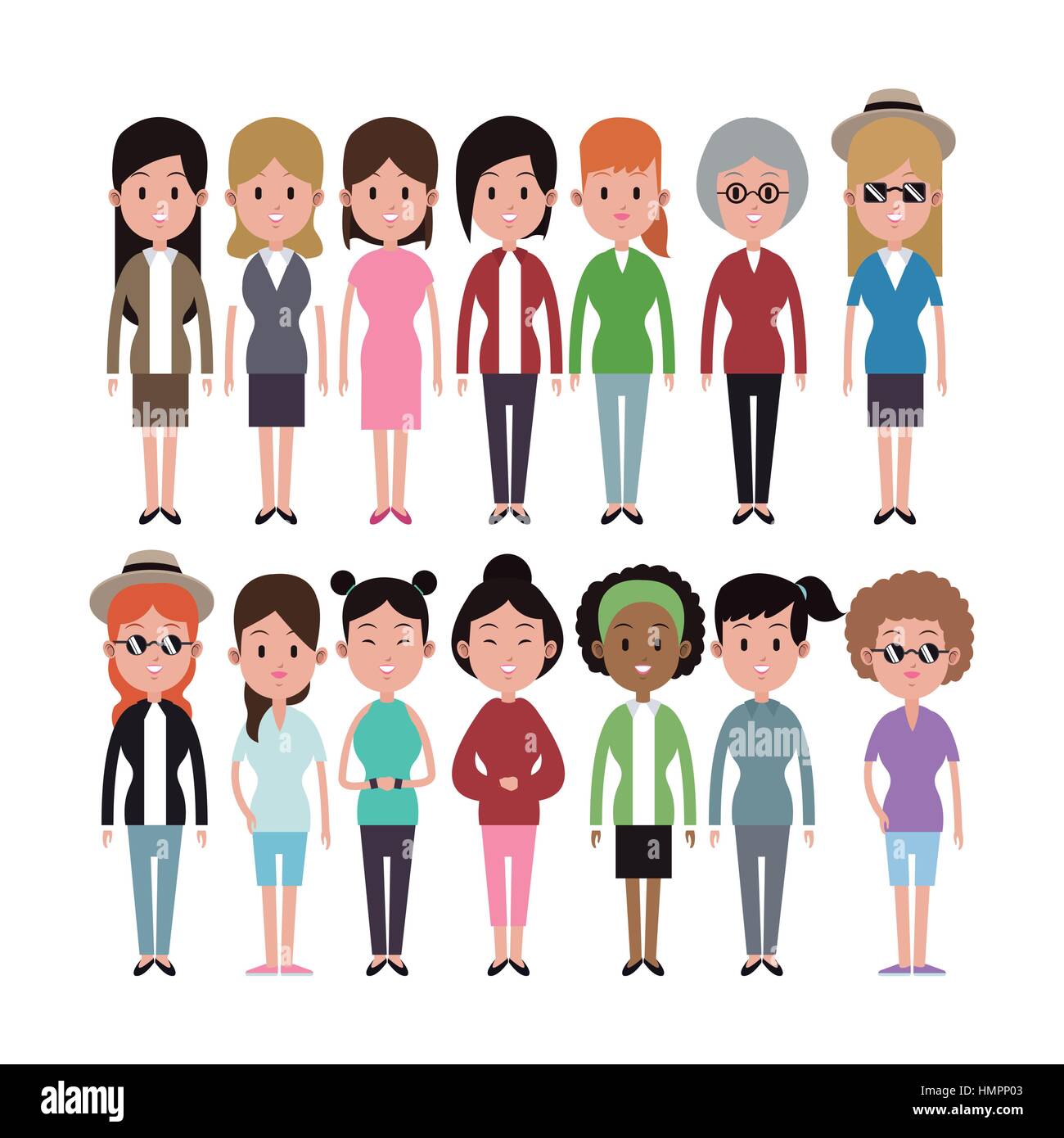 group women ethnicity variety group Stock Vector Image & Art - Alamy