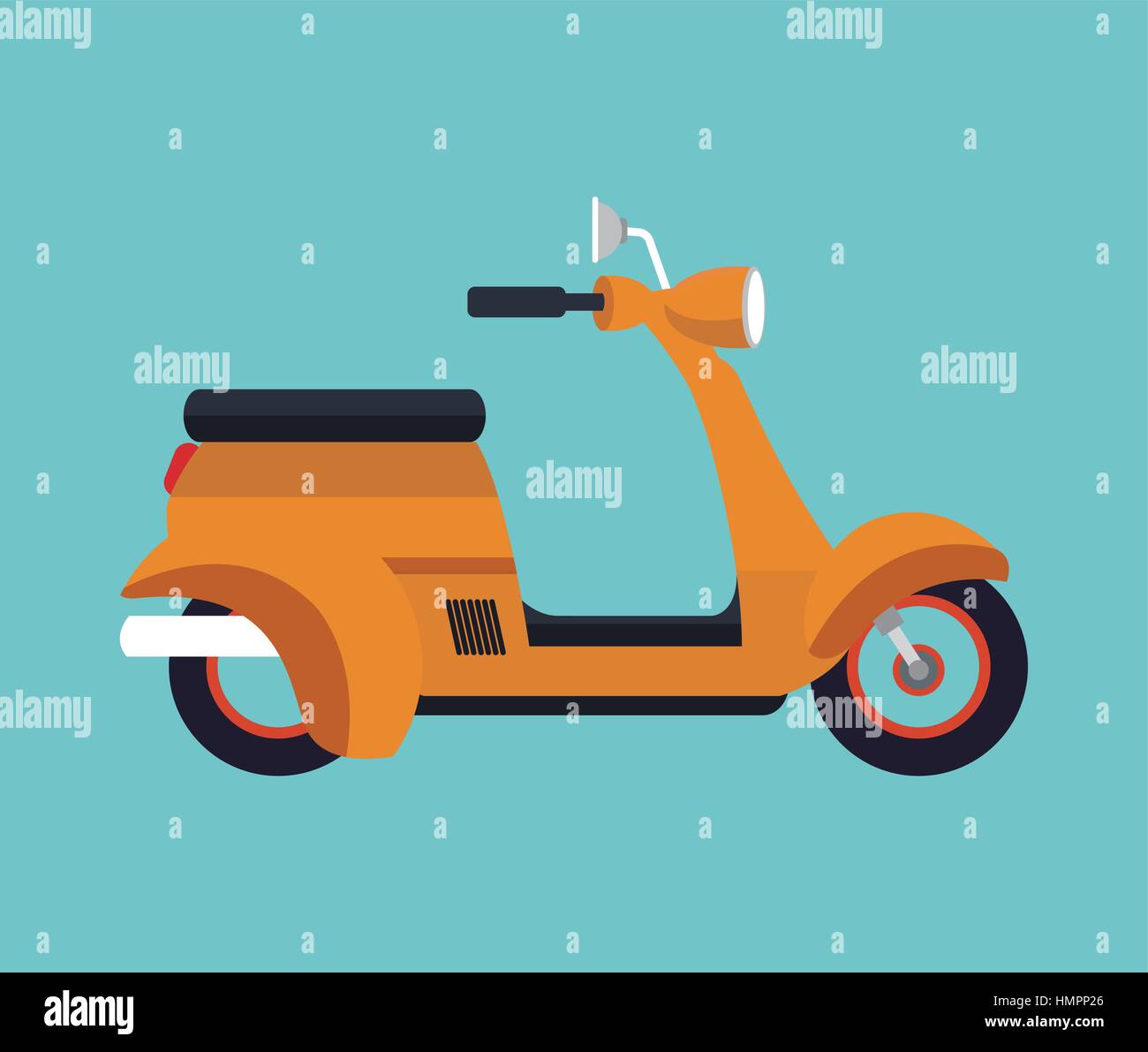 Vector cartoon yellow scooter Stock Vector Images - Alamy