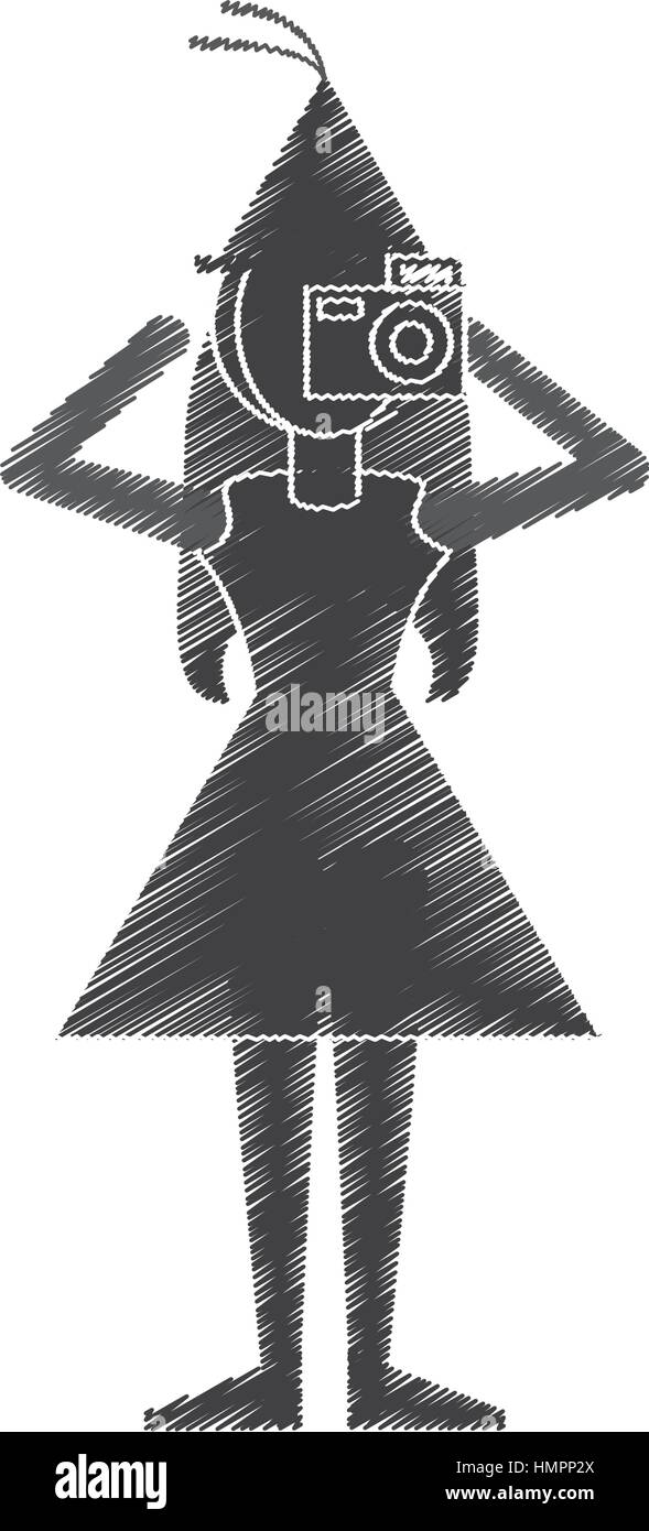 Happy black woman taking Stock Vector Images - Alamy