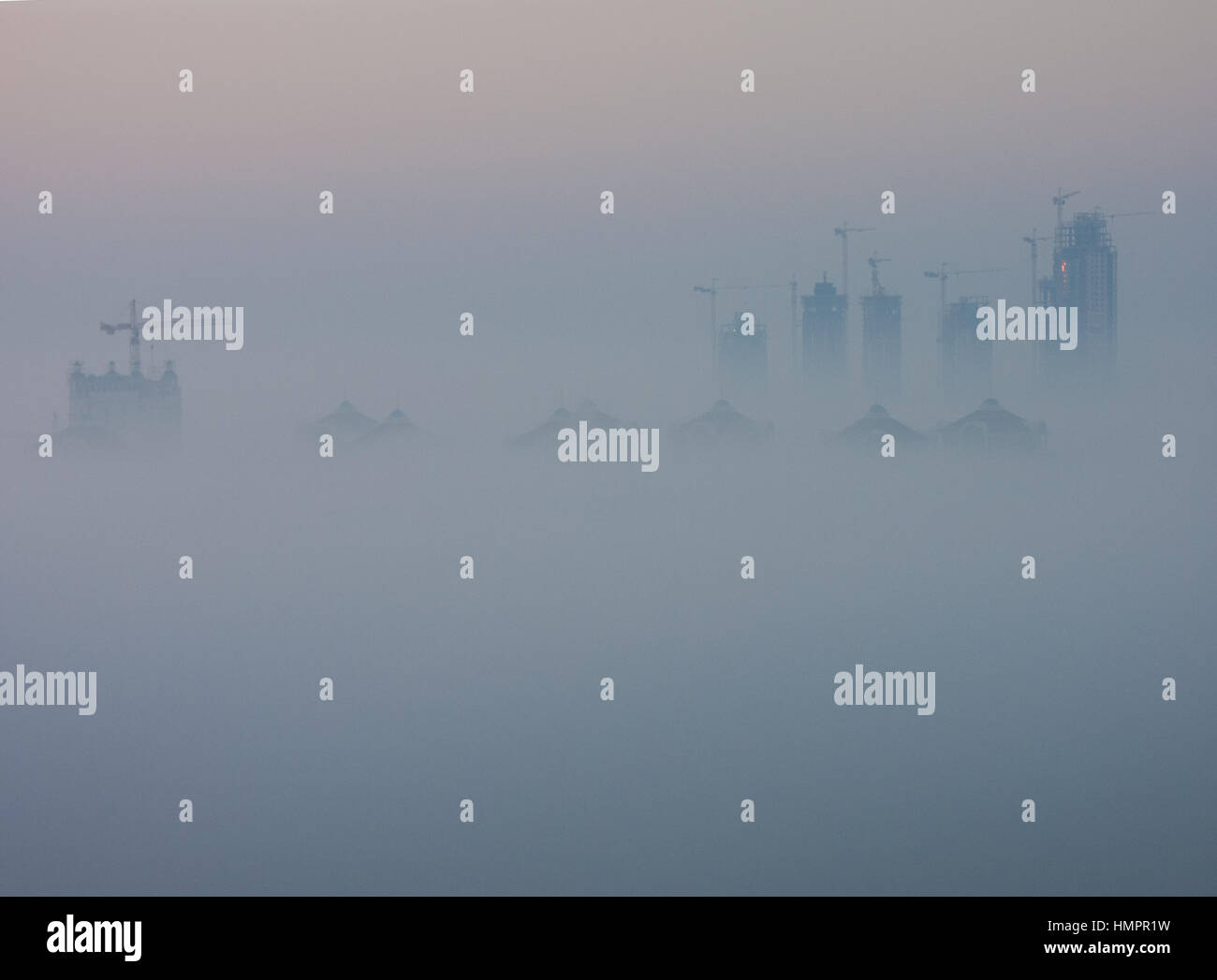 construction site in haze pictured from above Stock Photo - Alamy