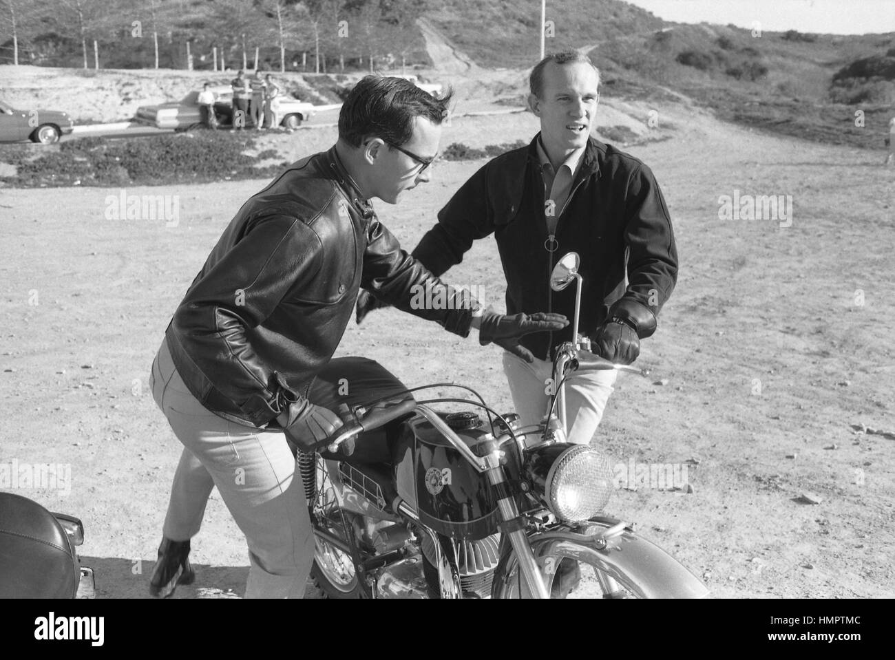 Tom and Dick Smothers with a motorcycle, March 13, 1967 Stock Photo - Alamy