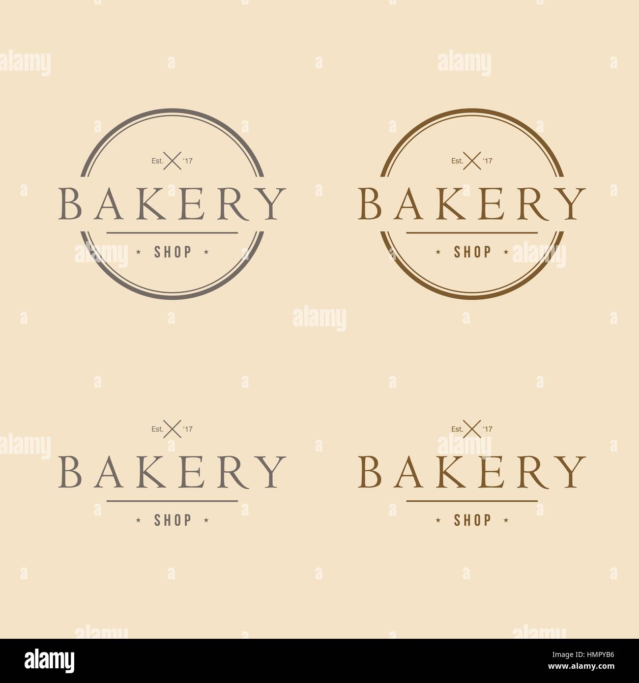 Bakery Logo Vintage Design Vector Illustration Icon Stock Vector Image ...