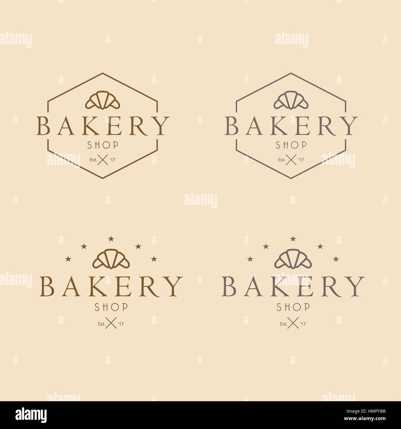 Bakery Logo Vintage Design Vector Illustration Icon Stock Vector Image ...