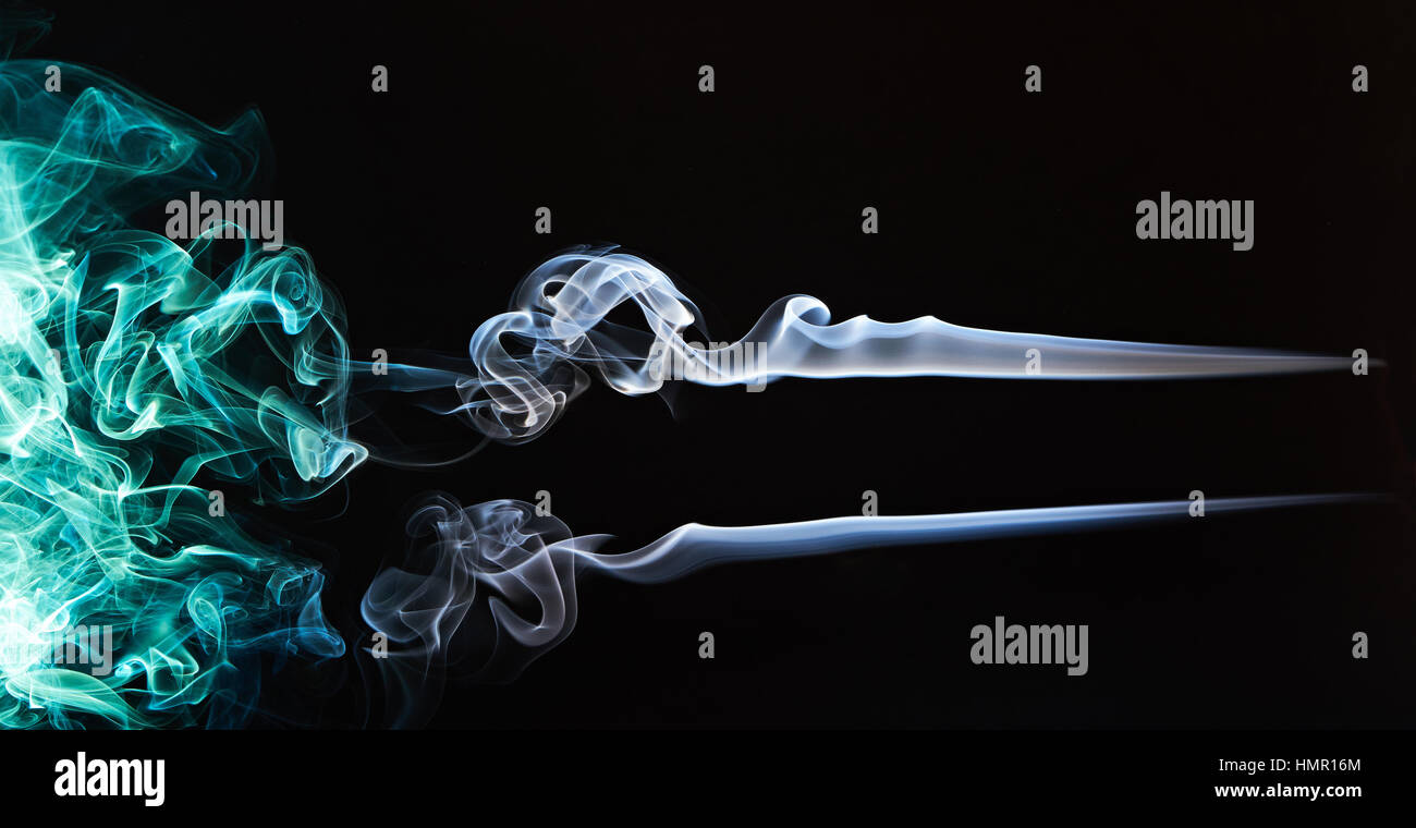 abstract colorful smoke lines isolated on black Stock Photo - Alamy
