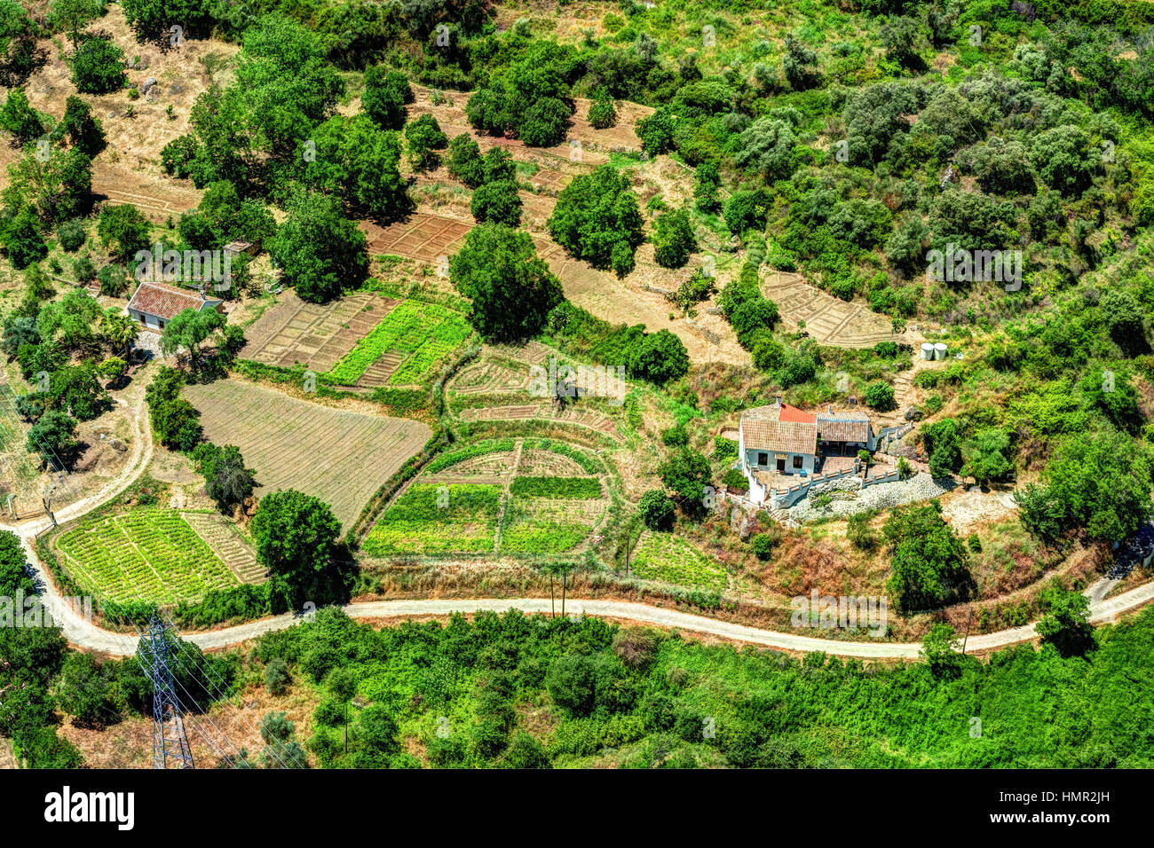 Flat lay, aerial top view of a landscape Stock Photo - Alamy