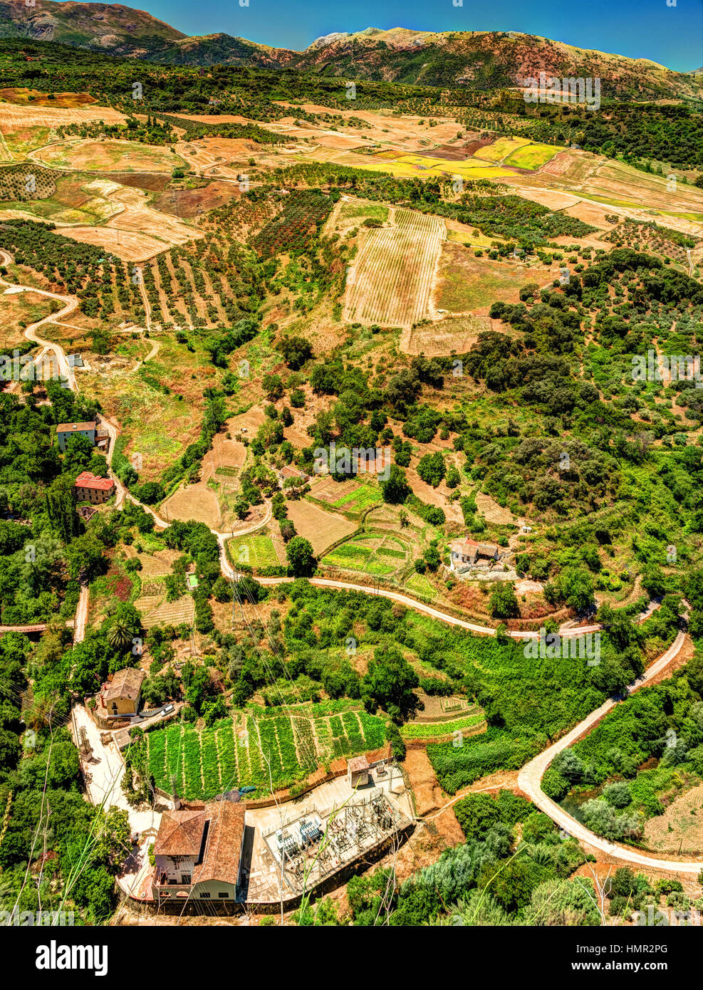Aerial top view of a landscape Stock Photo - Alamy