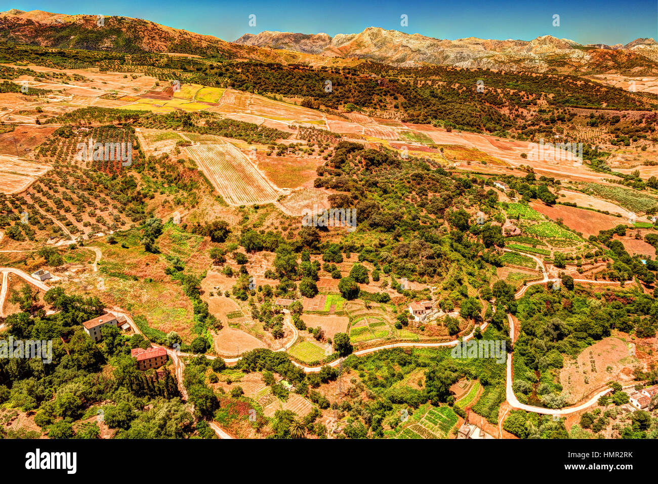 Flat lay, aerial top view of a landscape Stock Photo - Alamy