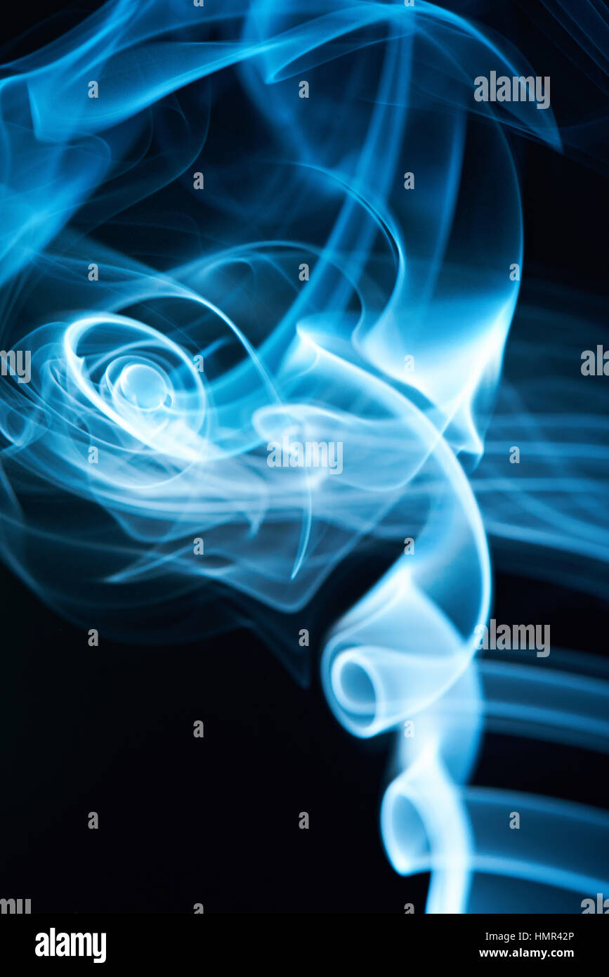 cold blue abstract waves isolated on black background Stock Photo - Alamy