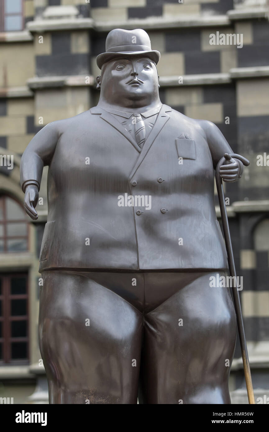 October 16, 2016 Medellin, Colombia: closeup details of Botero's ...