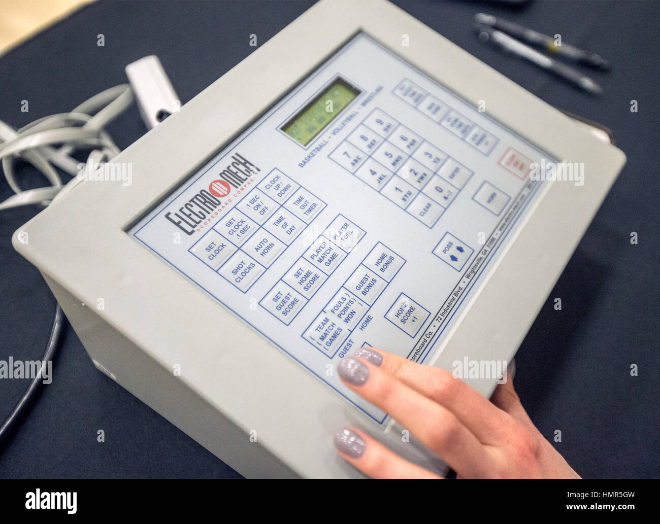 Keeping score at a basketball game Stock Photo - Alamy
