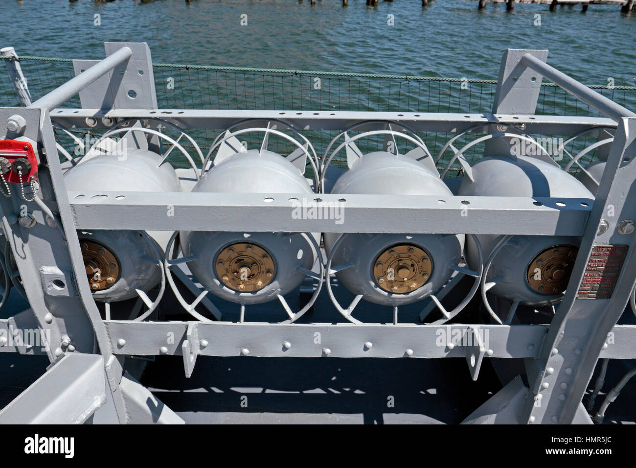Depth charge rack on the USS Cassin Young, Boston National Historical ...