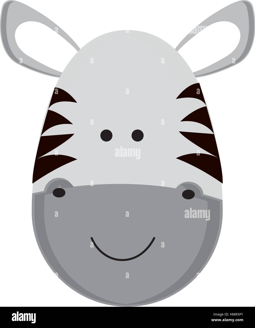 Cute Cartoon Zebra Head