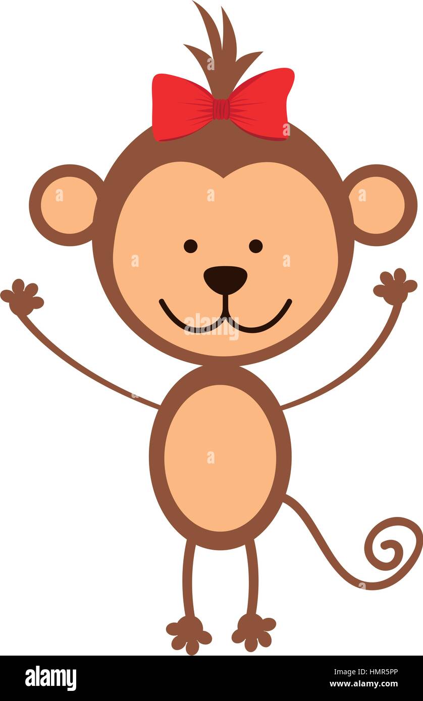 Cute monkey cartoon icon vector illustration graphic design Stock ...