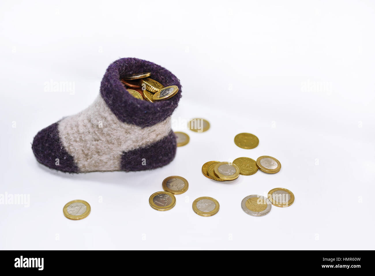 Money in sock Stock Photo - Alamy