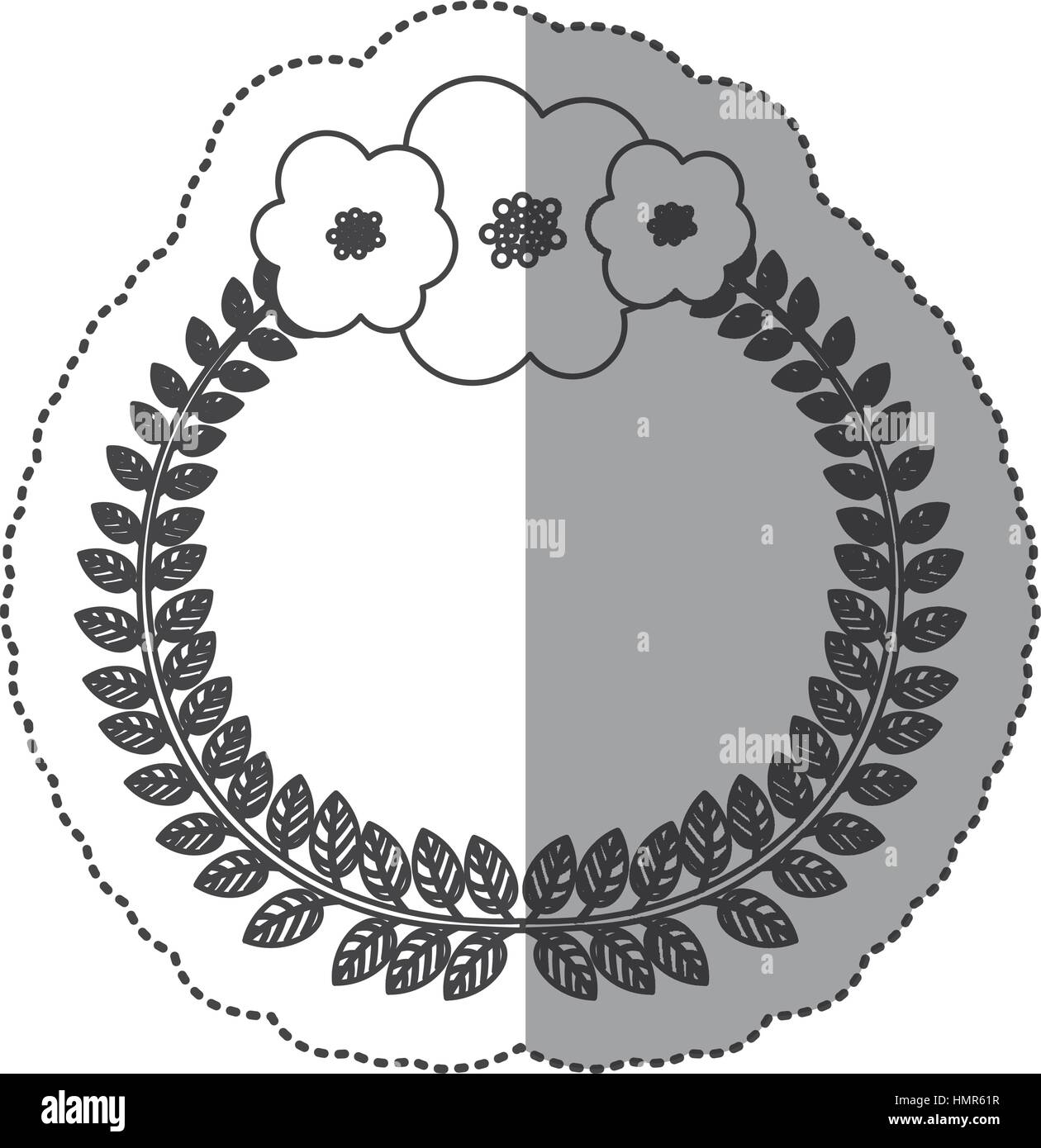 Wreath leaves ornament Stock Vector Image & Art - Alamy