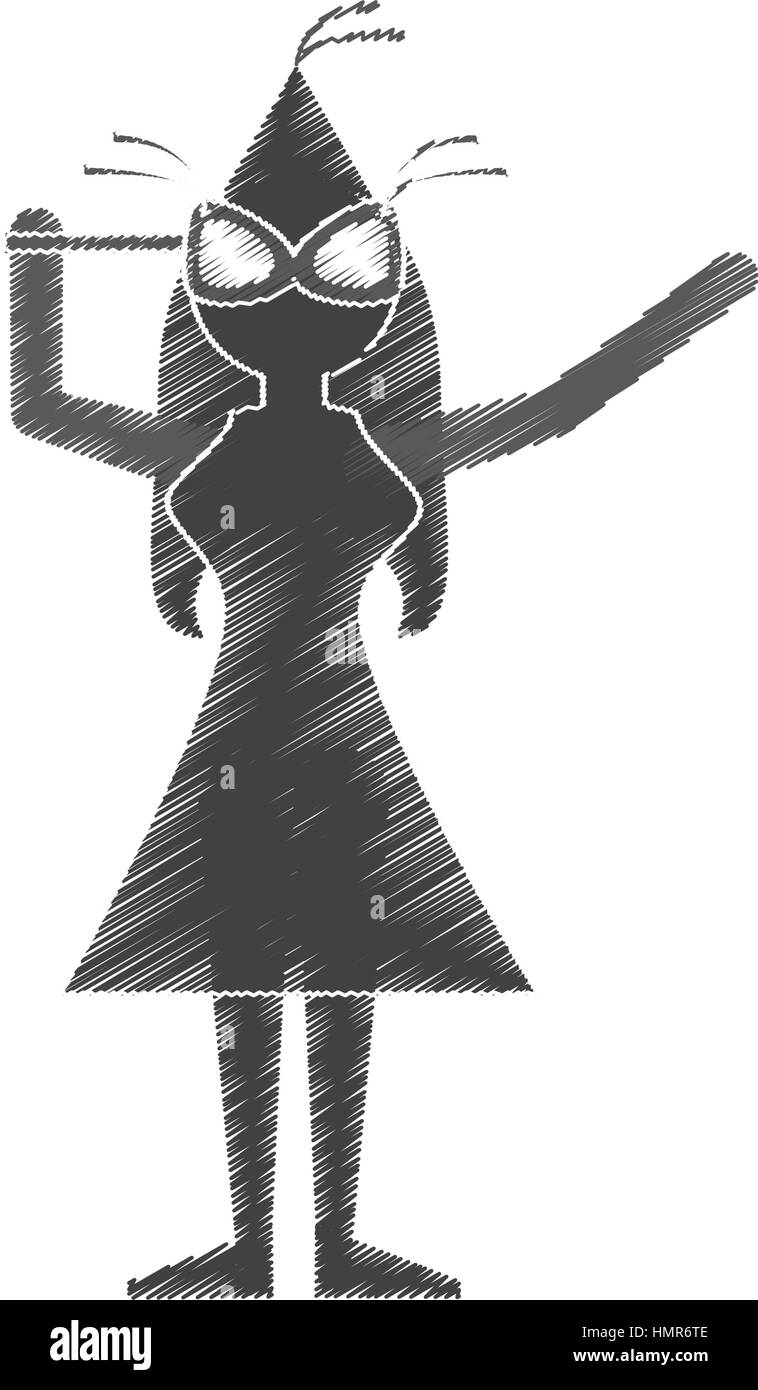 Smiling young woman standing arms Stock Vector Images - Alamy