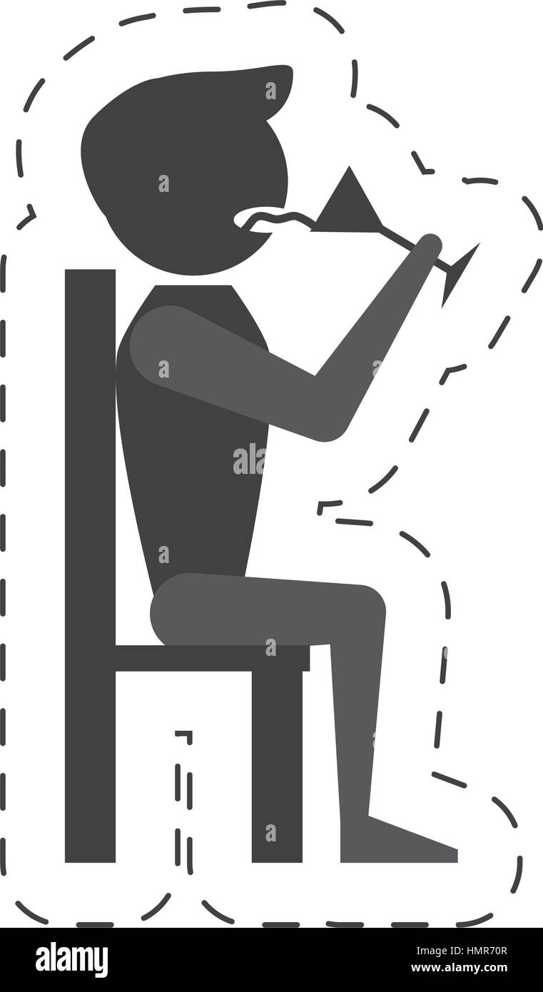 Sitting table elegant man Stock Vector Images - Alamy