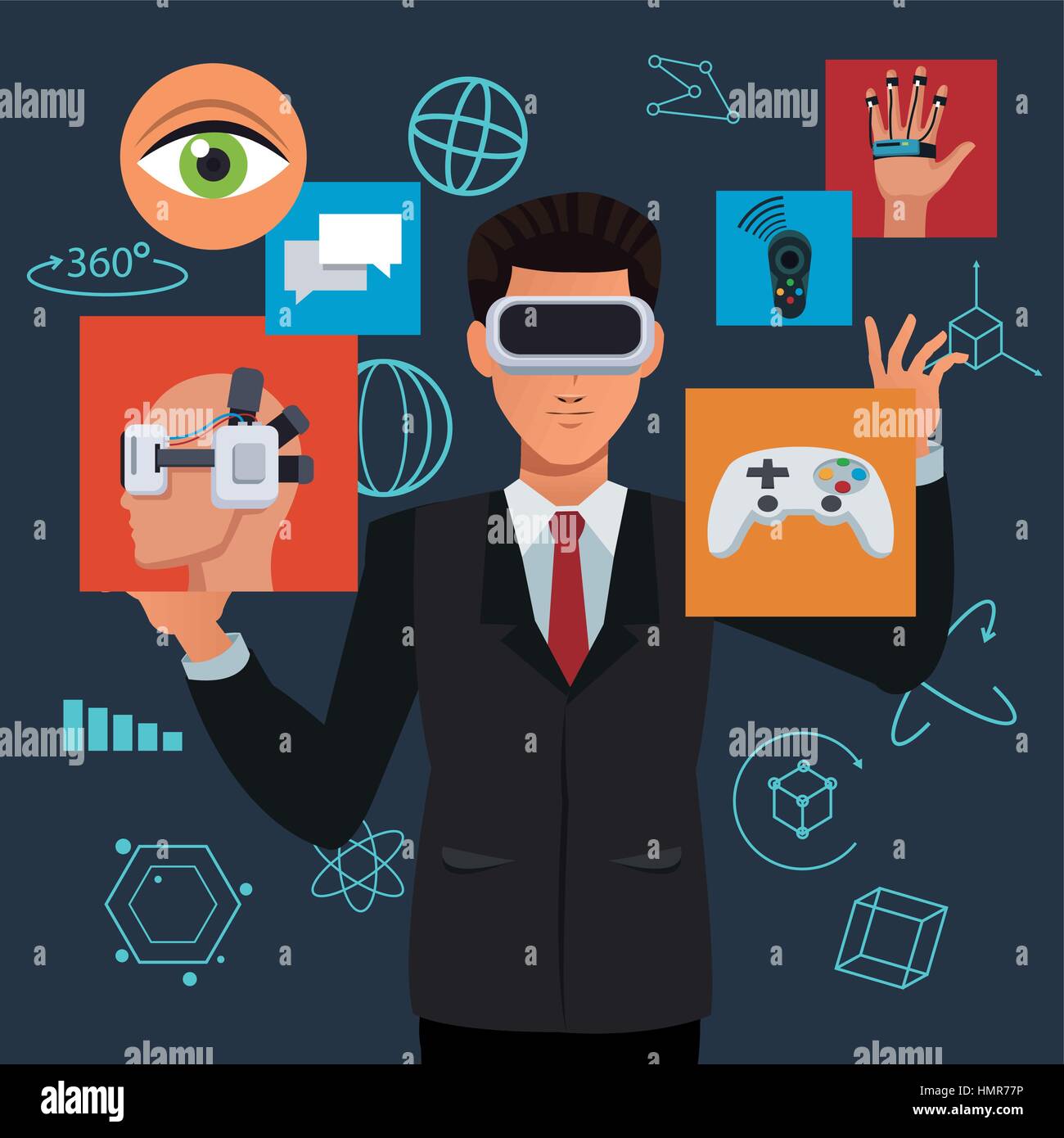 Business man 3d glasses Stock Vector Images - Alamy