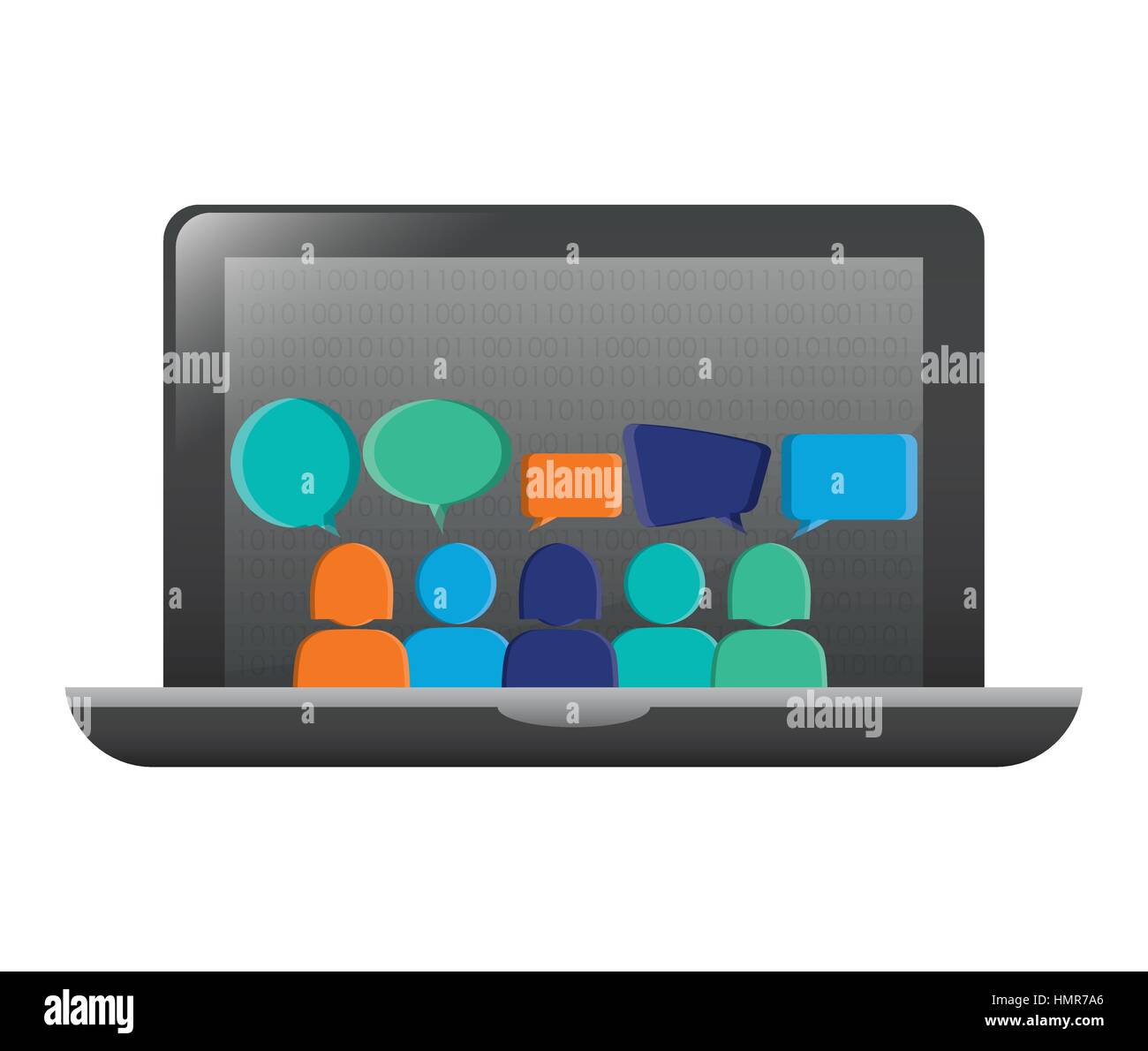 computer with bubbles inside icon Stock Vector Image & Art - Alamy