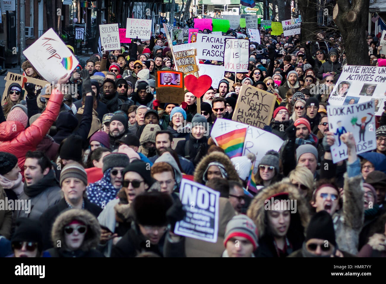 New York City, USA. 4th Feb, 2017. Thousands of LGBTQ activists and ...