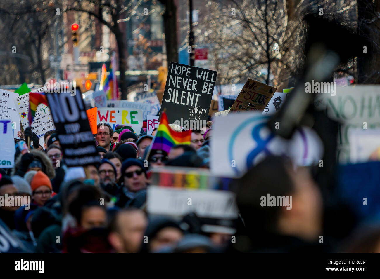 New York City, USA. 4th Feb, 2017. Thousands of LGBTQ activists and ...