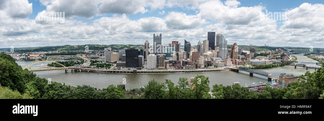 Pittsburgh bridges panoramic hi-res stock photography and images - Alamy