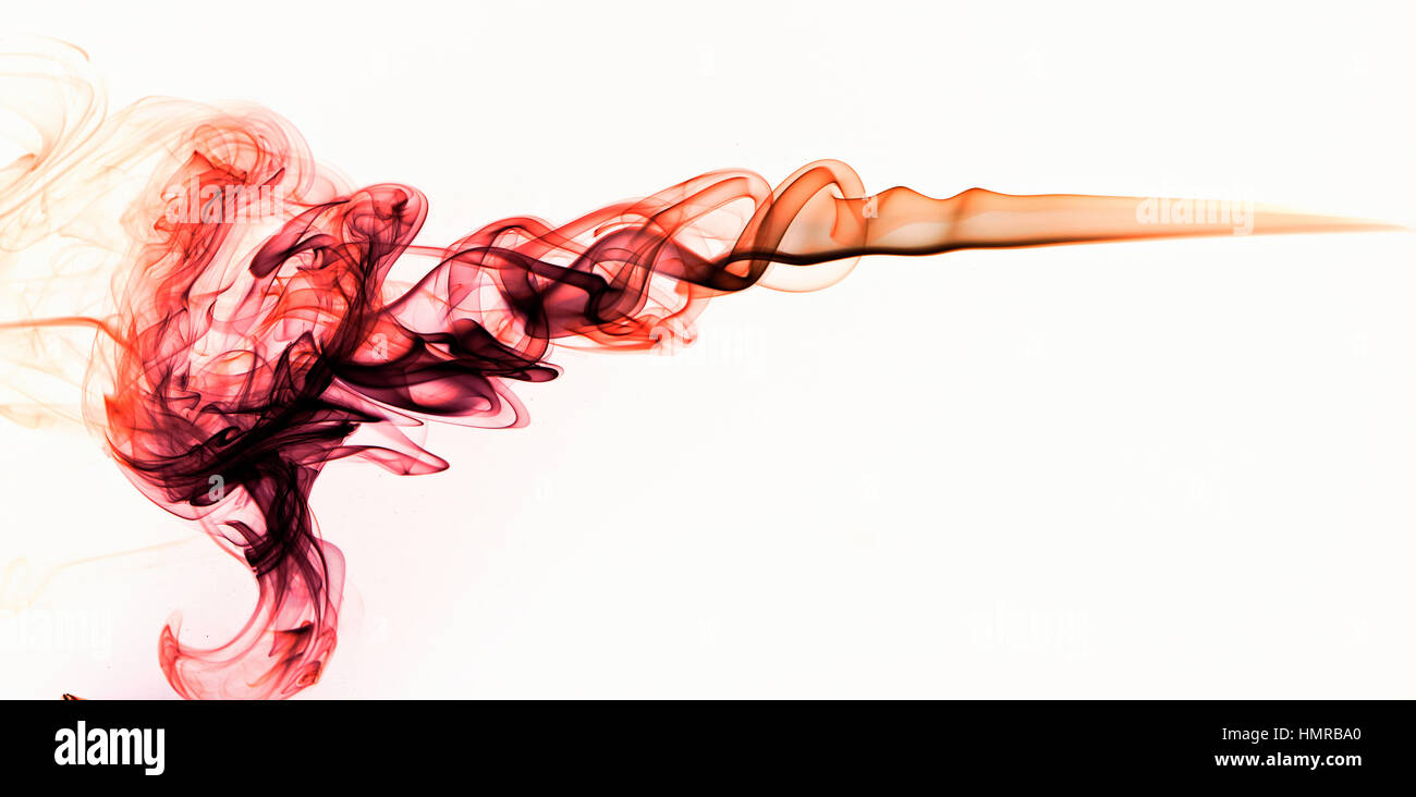 red and orange smoke waves isolated on white Stock Photo - Alamy