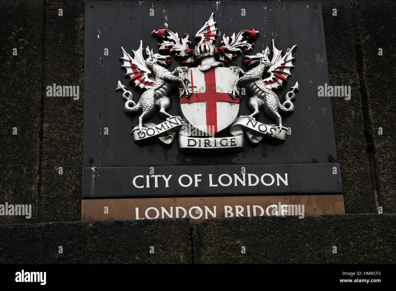 Signboard of Tower bridge London Stock Photo - Alamy