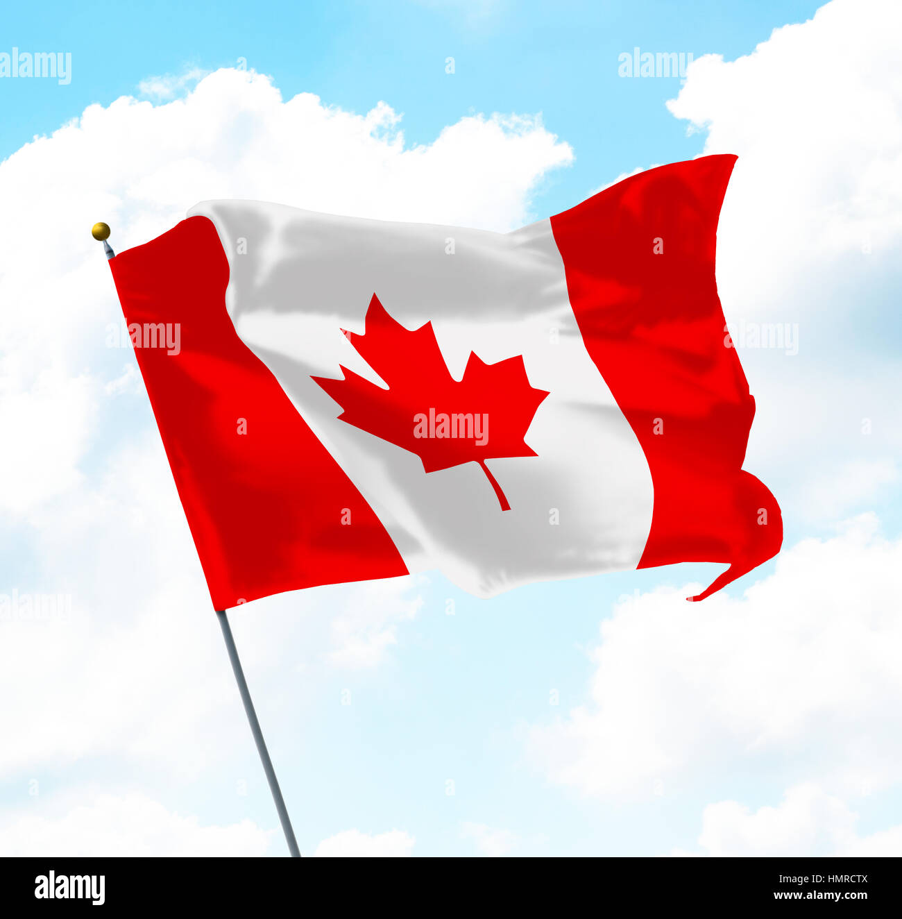 Flag of Canada Raised Up in The Sky Stock Photo - Alamy