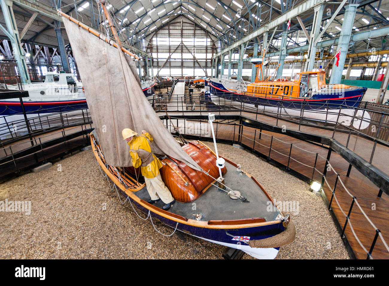 England, Chatham historical Dockyard. Interior of museum with various ...