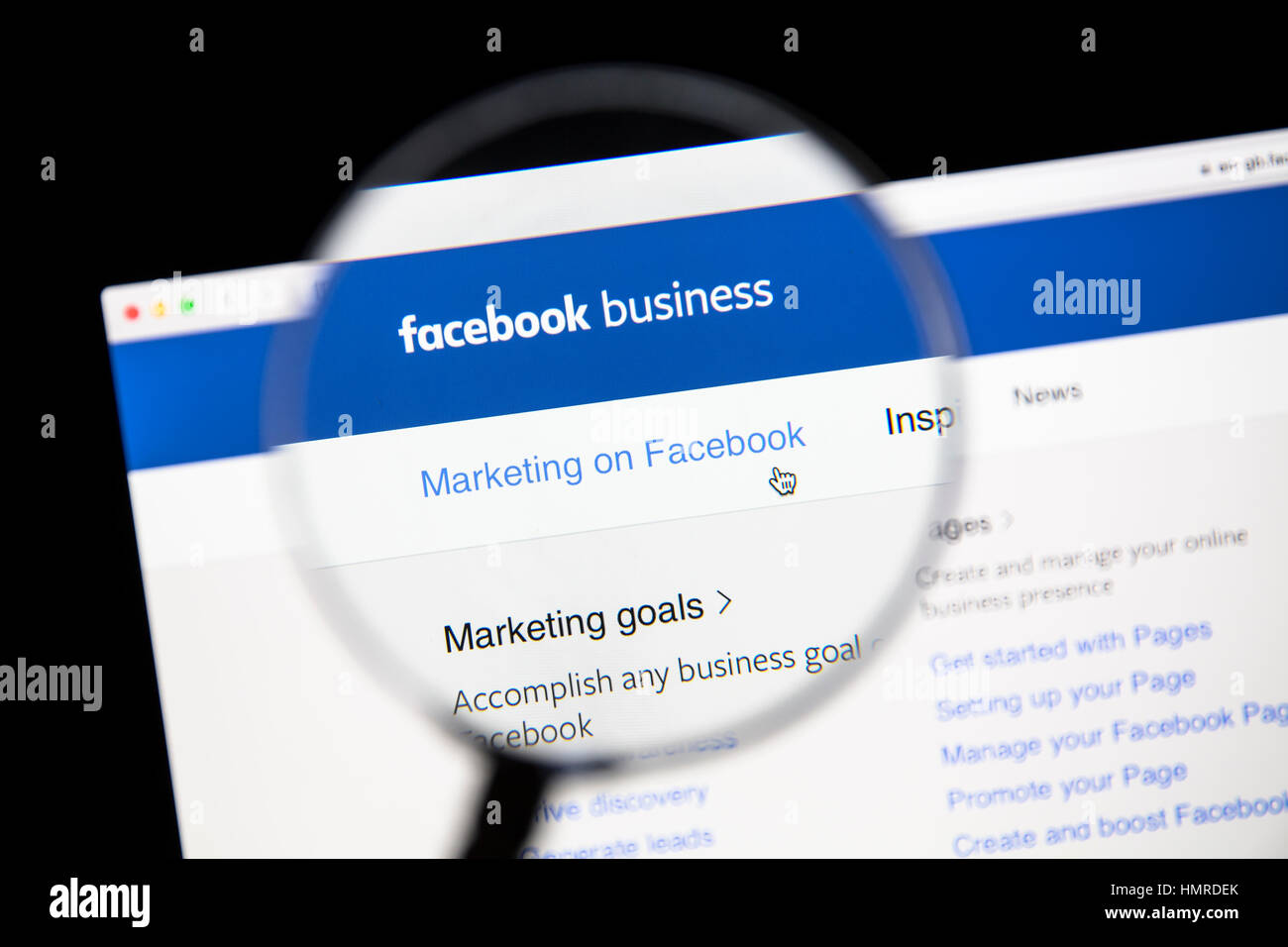 Facebook business website Stock Photo - Alamy