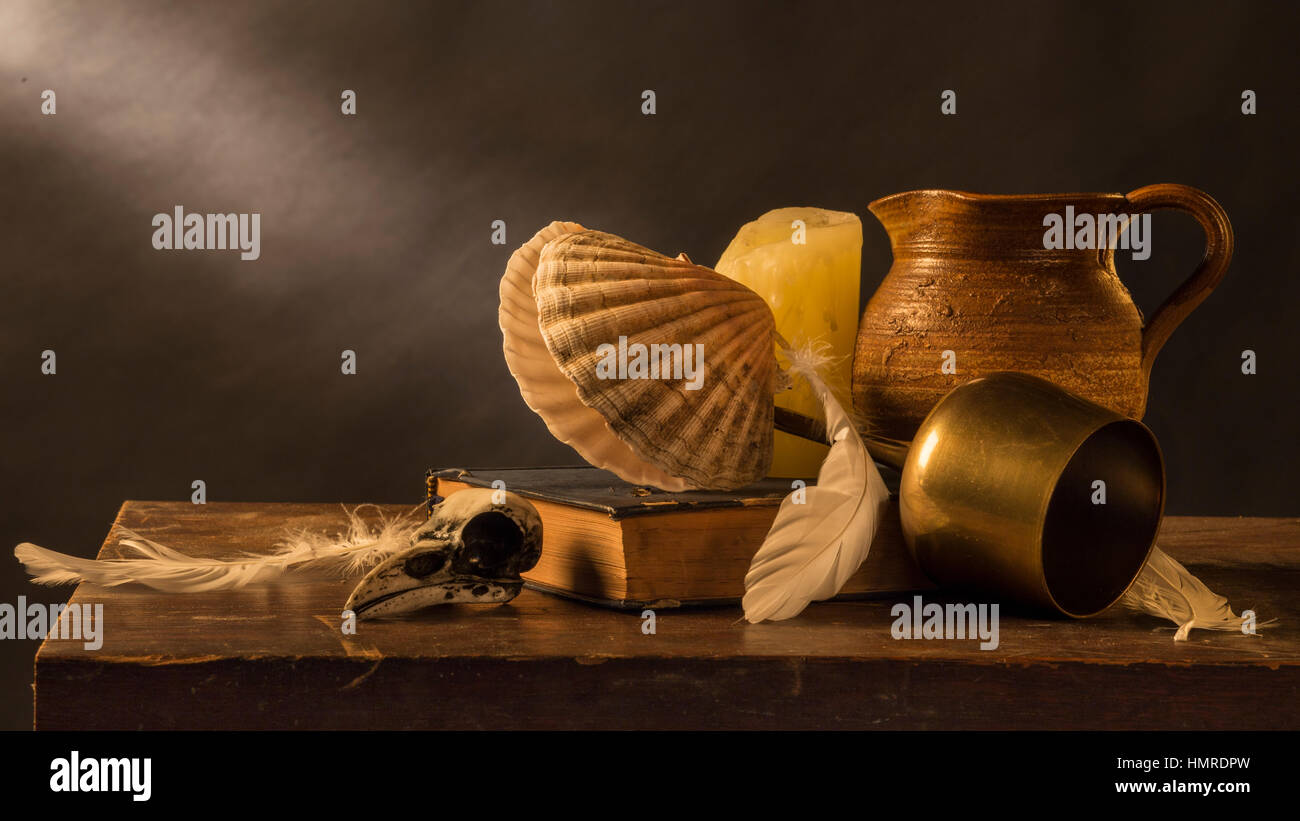 Still life vanitas narrative contemplation of life Stock Photo - Alamy