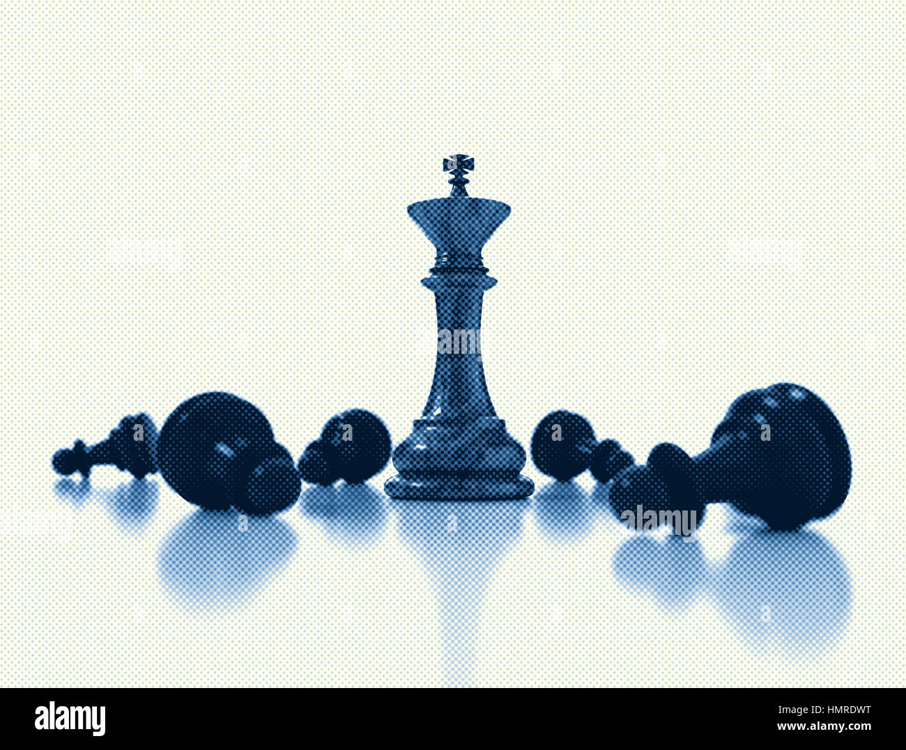 Chess king standing - game over Stock Photo - Alamy