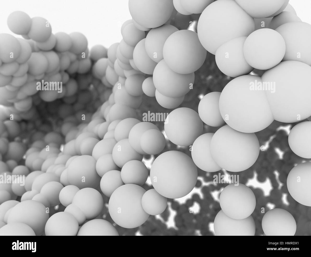 Abstract cluster of white 3d spheres. Isolated on white background ...