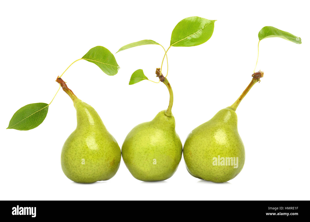 Ripe green pears isolated on the white background Stock Photo - Alamy