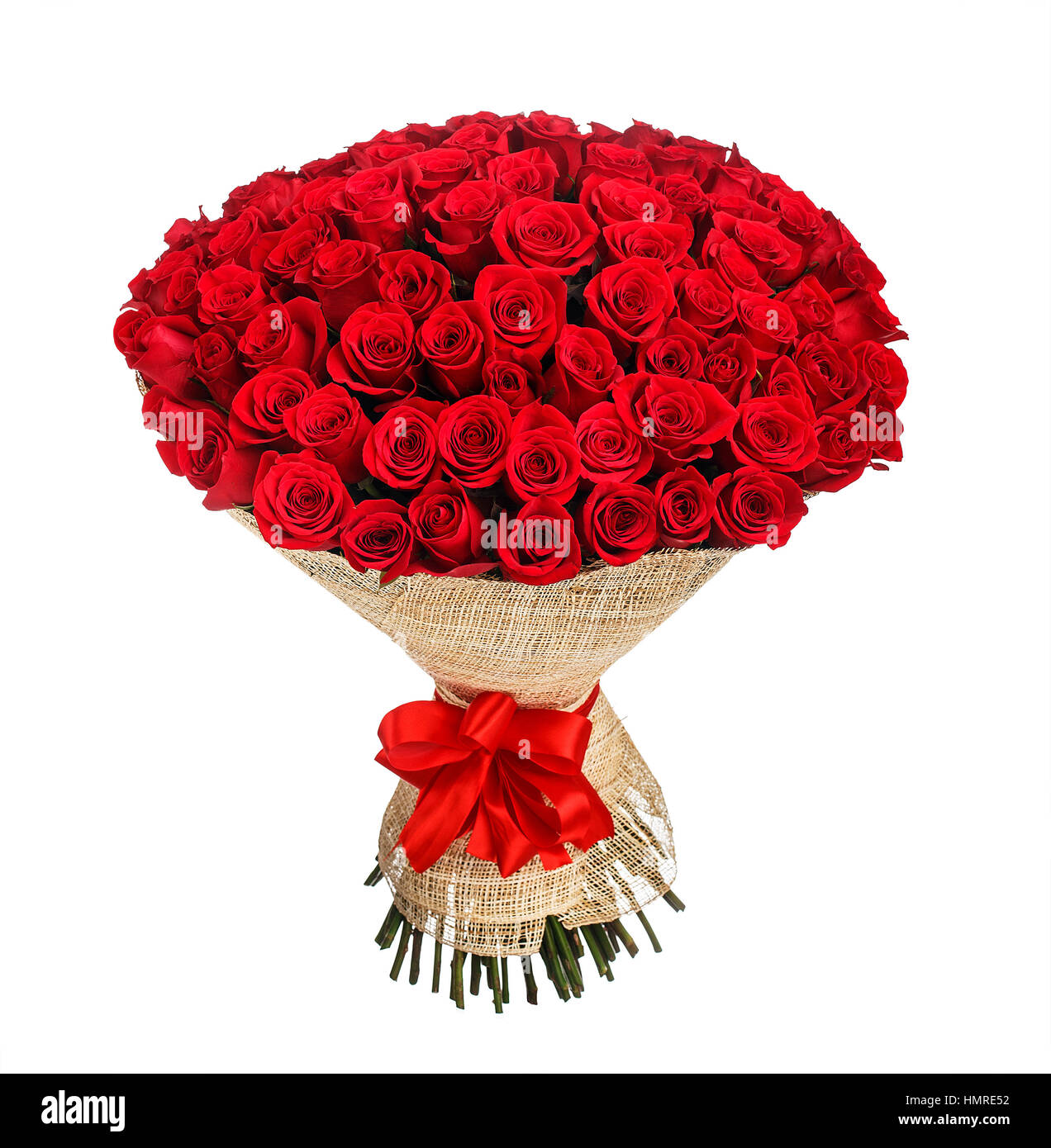 Flower bouquet of 100 red roses Stock Photo - Alamy