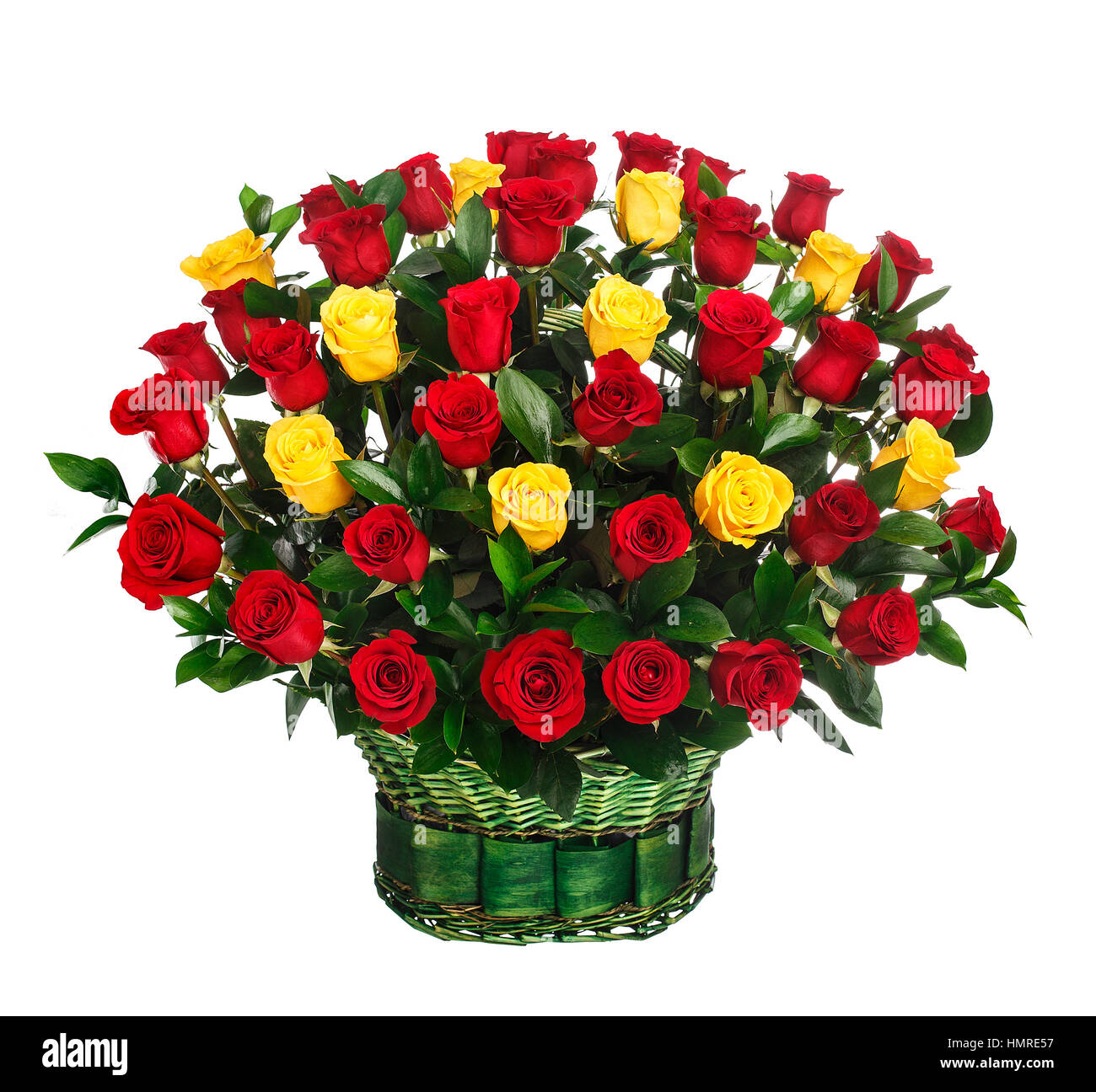 Flower bouquet of red and yellow roses Stock Photo - Alamy