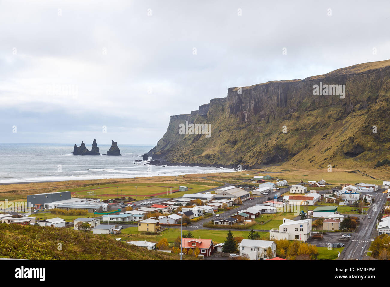 Red Church Of Vik Town Iceland Stock Photo - Alamy
