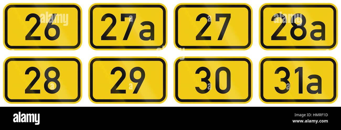 Collection of Numbered highway shields of German Bundesstrassen ...