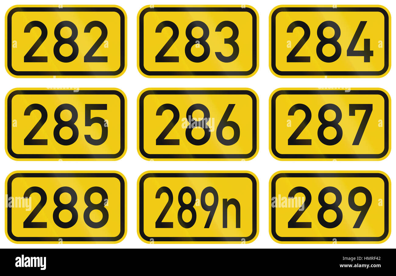 Collection of Numbered highway shields of German Bundesstrassen ...
