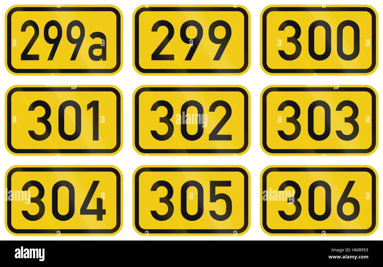 Collection of Numbered highway shields of German Bundesstrassen ...